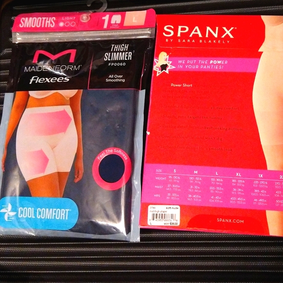 SPANX | Intimates & Sleepwear | 2pc Spanx Power Shorts Maidenform Thigh ...